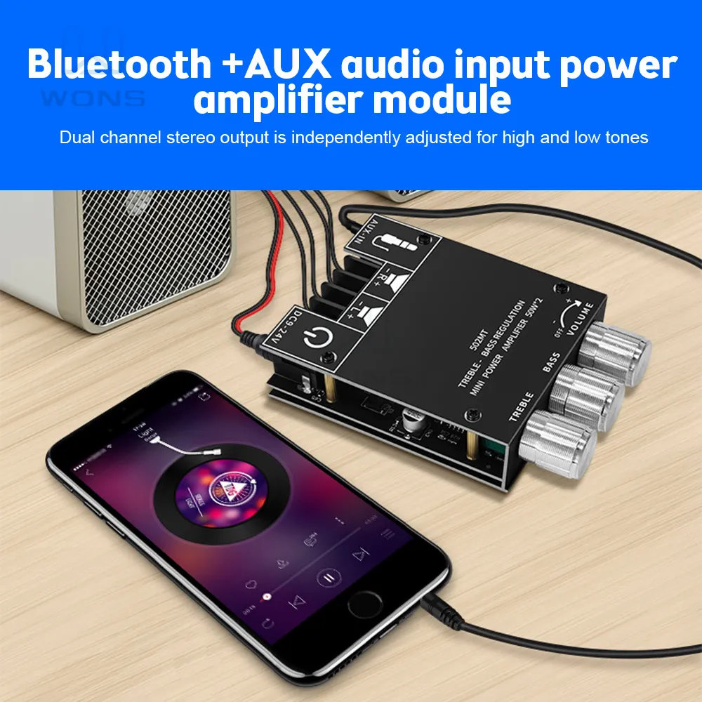 DIY Audio Amplifier Board Kit 2x50W Stereo Speaker Amplifier With ...