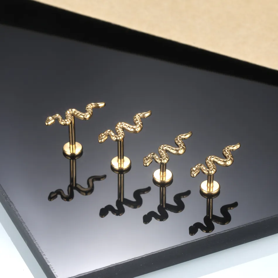 Titanium Internal Thread Ear Stud Labret Stud Lip Ring Cartilage Helix ...