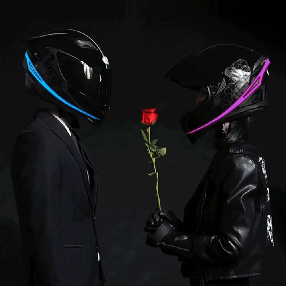 Motor Helmet Luminous Sticker: Flashing Cold Light Mod Kit for Enhanced ...