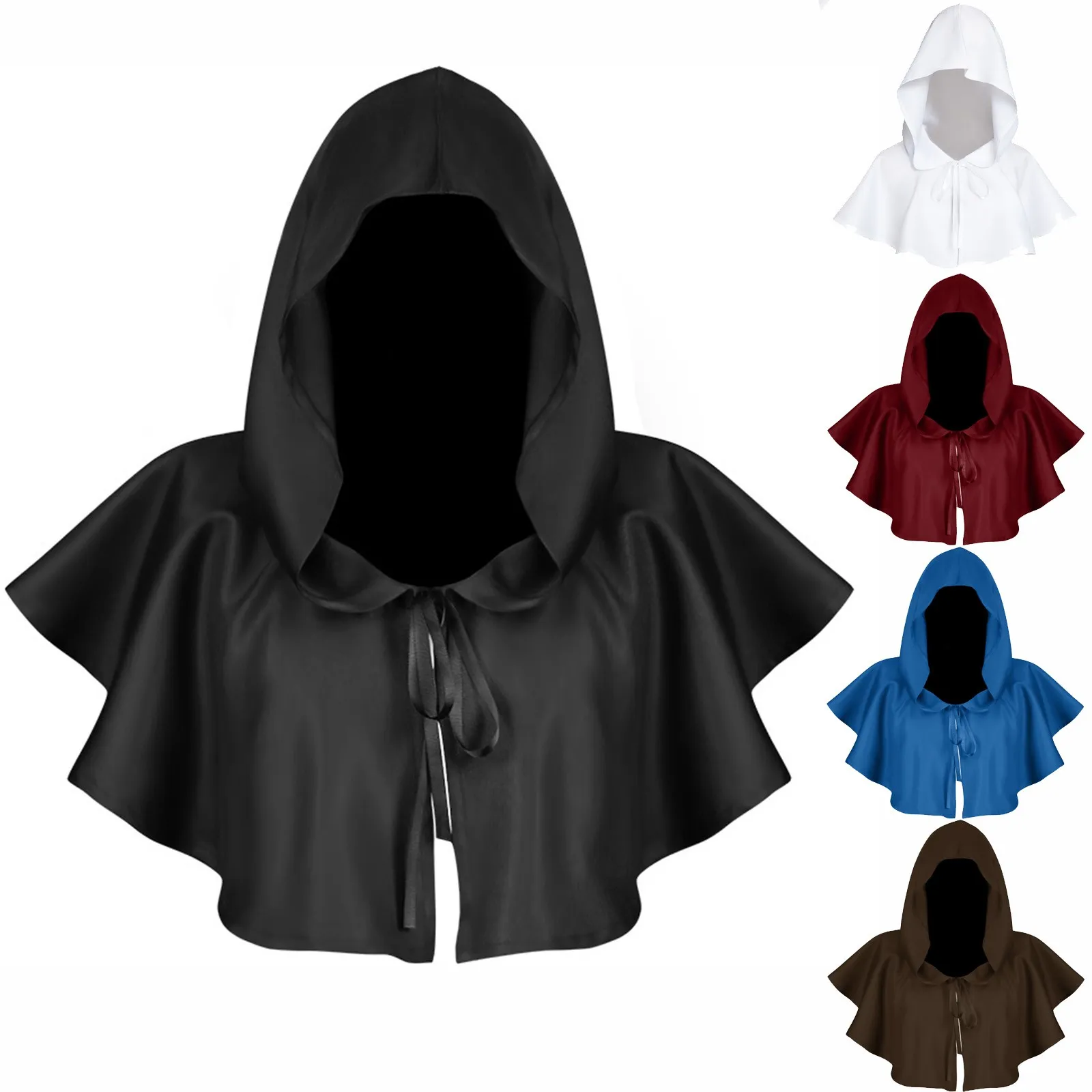 Medieval Priest Monk Costume Hooded Cape Renaissance Wicca Pagan ...
