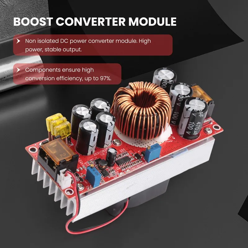 "1500W 30A DC-DC buck to buck converter Module for 10-60V to 12-97V Voltage Step Up Conversion ...