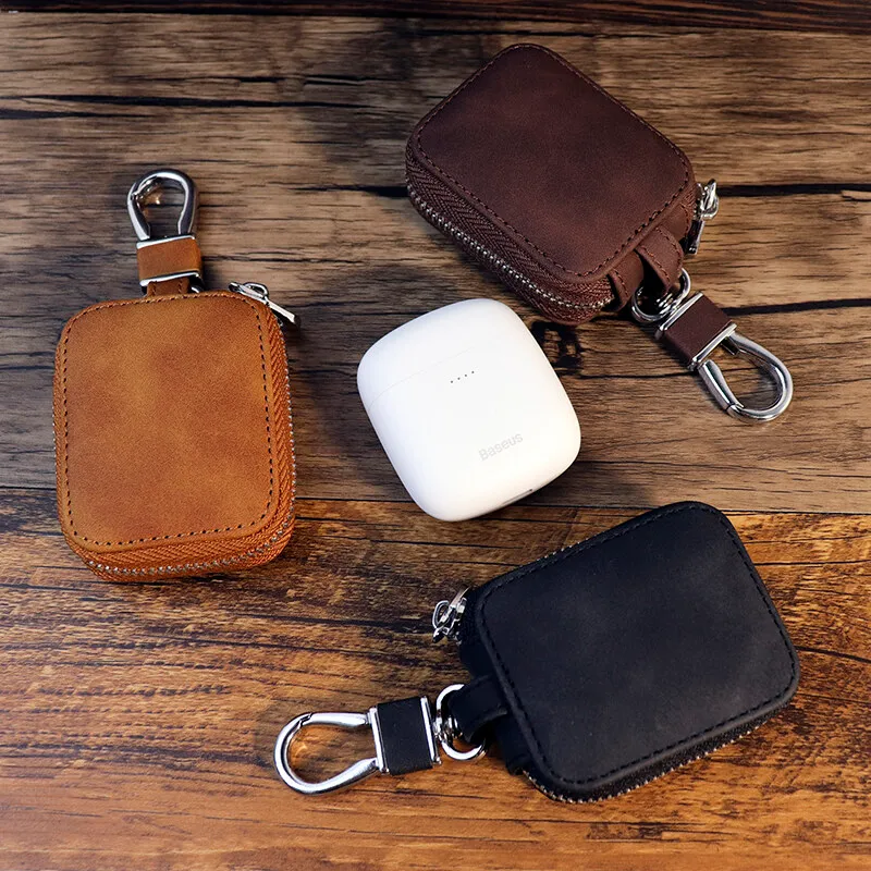 DHgate.com:Minimalist Earphone Pouch with Keychain: Premium PU Leather ...
