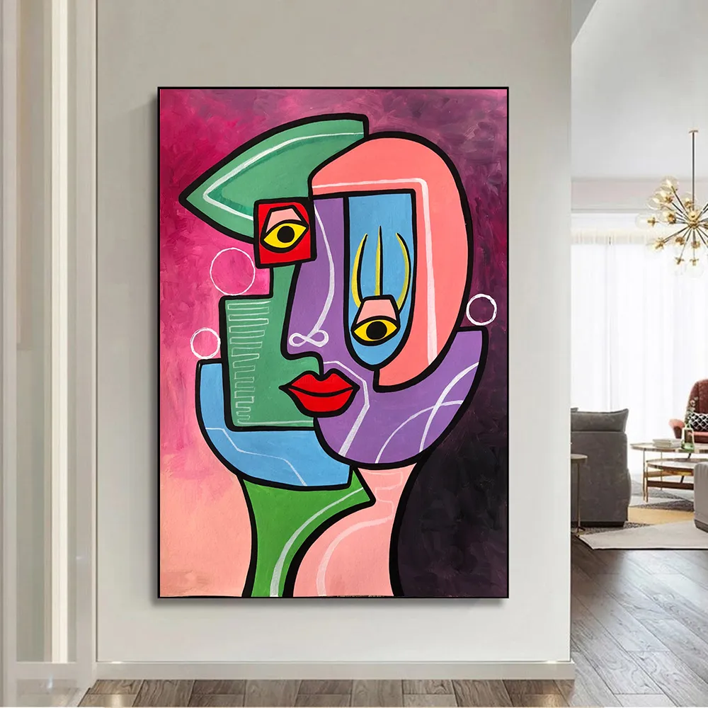 Picasso Soyut Resimler, Çerçevesiz Tuval Duvar Sanatı: Ev Dekoru ...