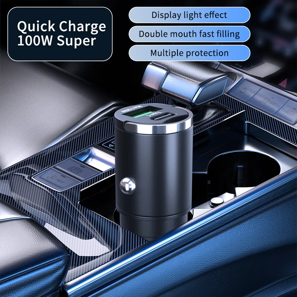 100W Mini Car Charger Dual USB C Ports Fast Charge PD... From Ddmyearth ...