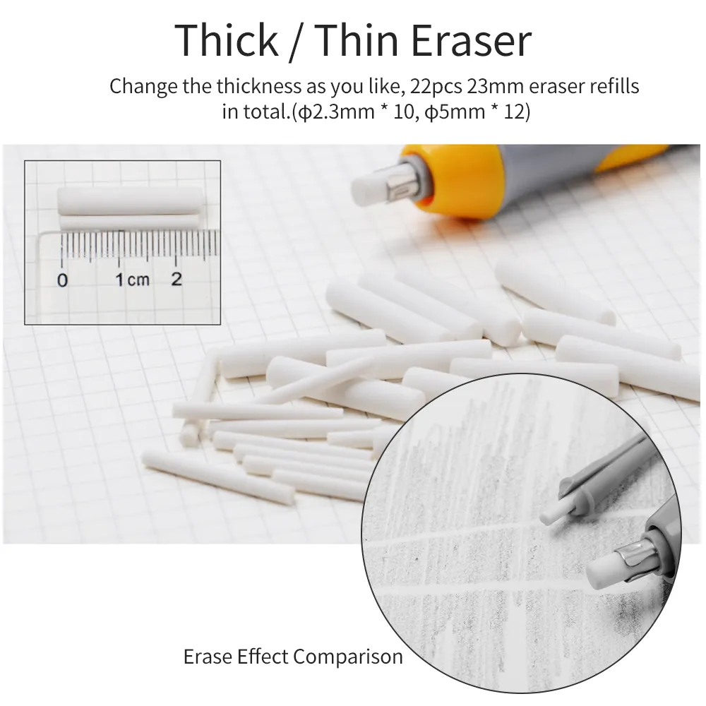 Electric Pencil Sharpeners: Battery Operated Eraser Kit Precision ...