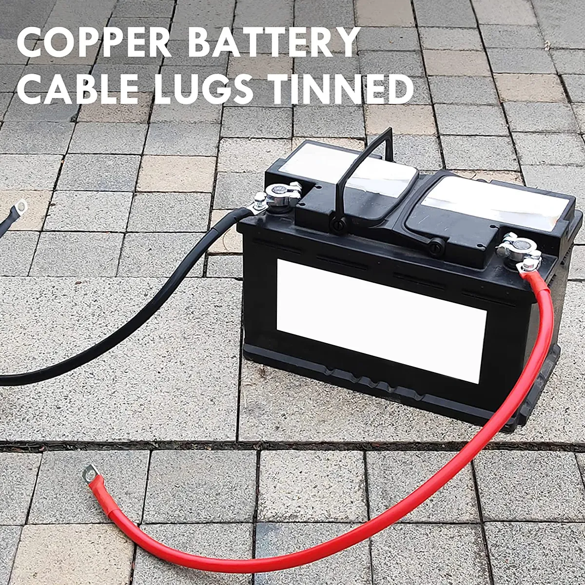 2AWG Copper Battery Cable Set with 3/8inch Lugs - 2 Inch Gauge Inverter ...
