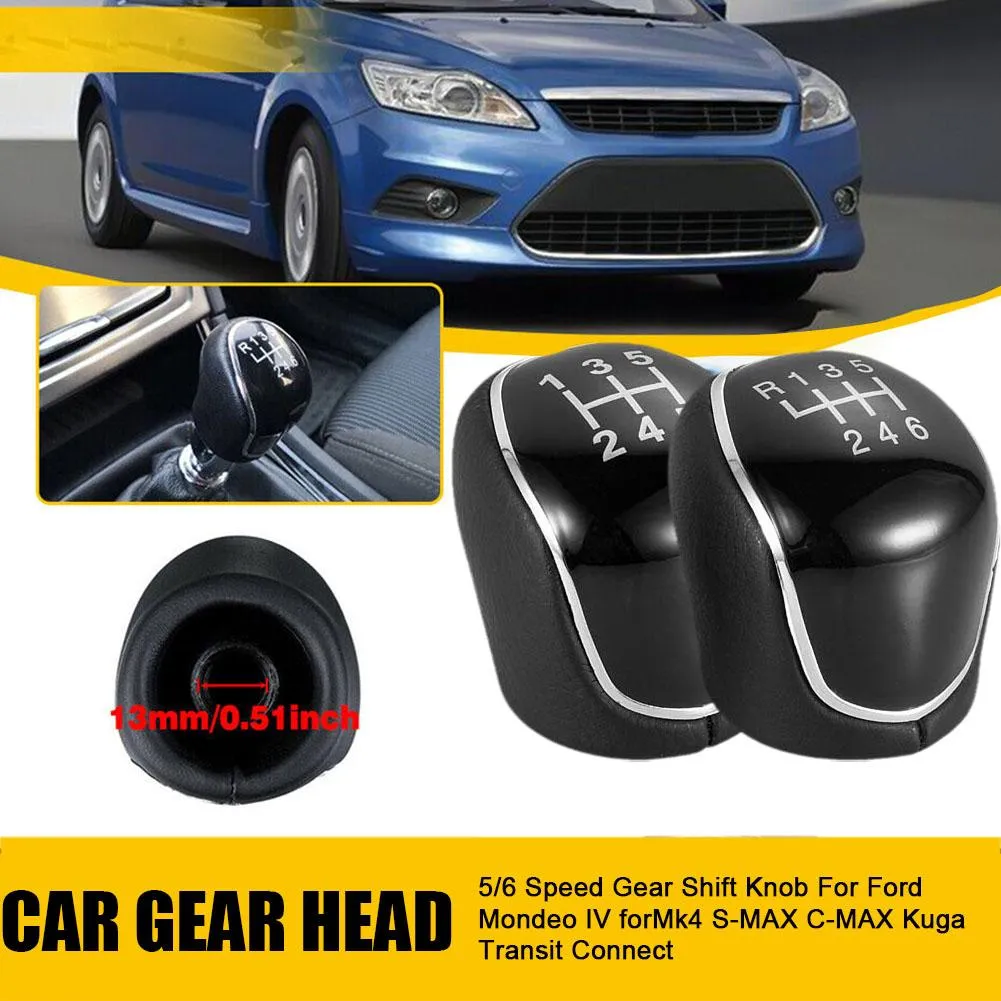 Premium 5/6 Speed Leather Gear Shift Knob Replacement for Ford Focus ...