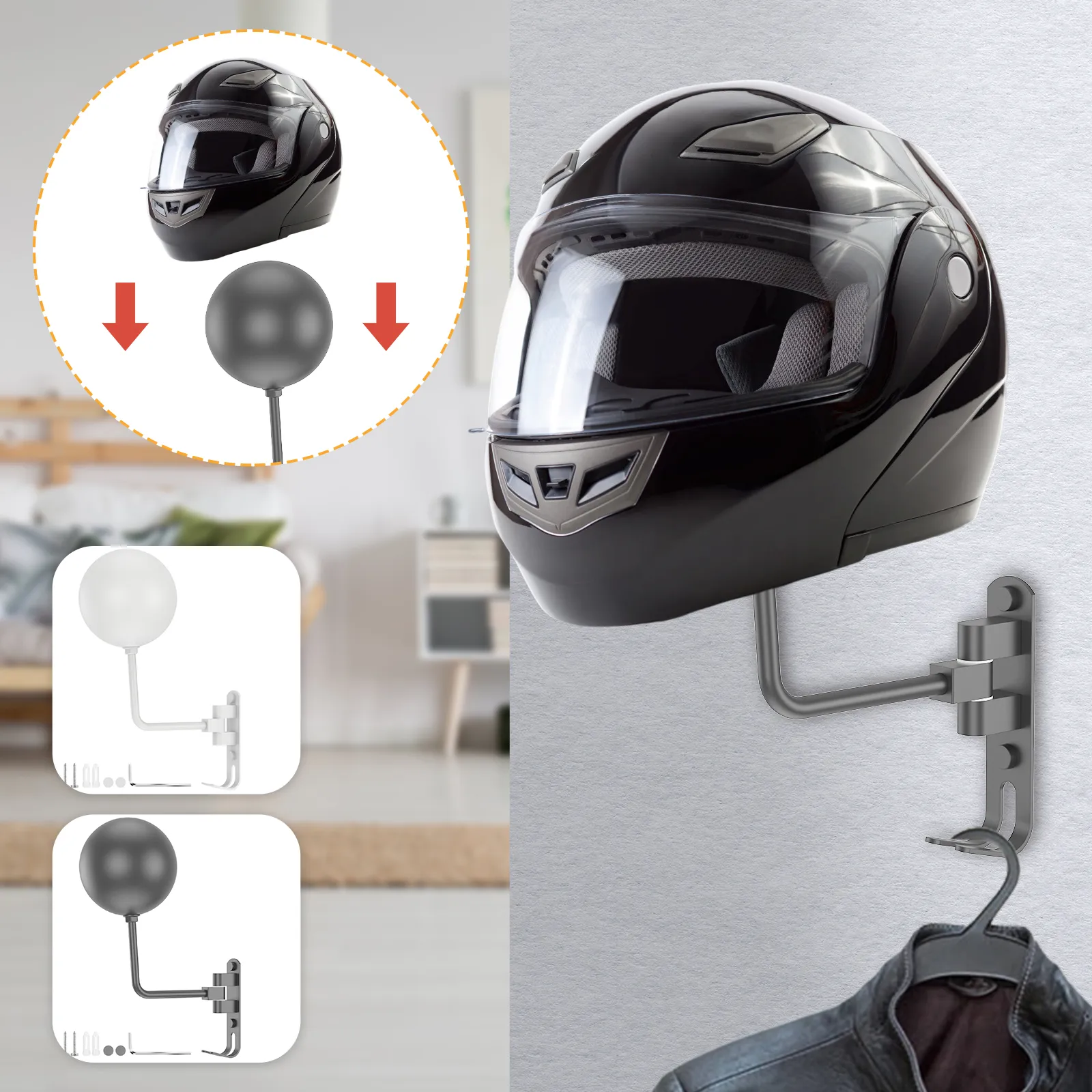 DHgate.com:Heavy-Duty Steel Motorcycle Helmet Wall Mount for Bike ...