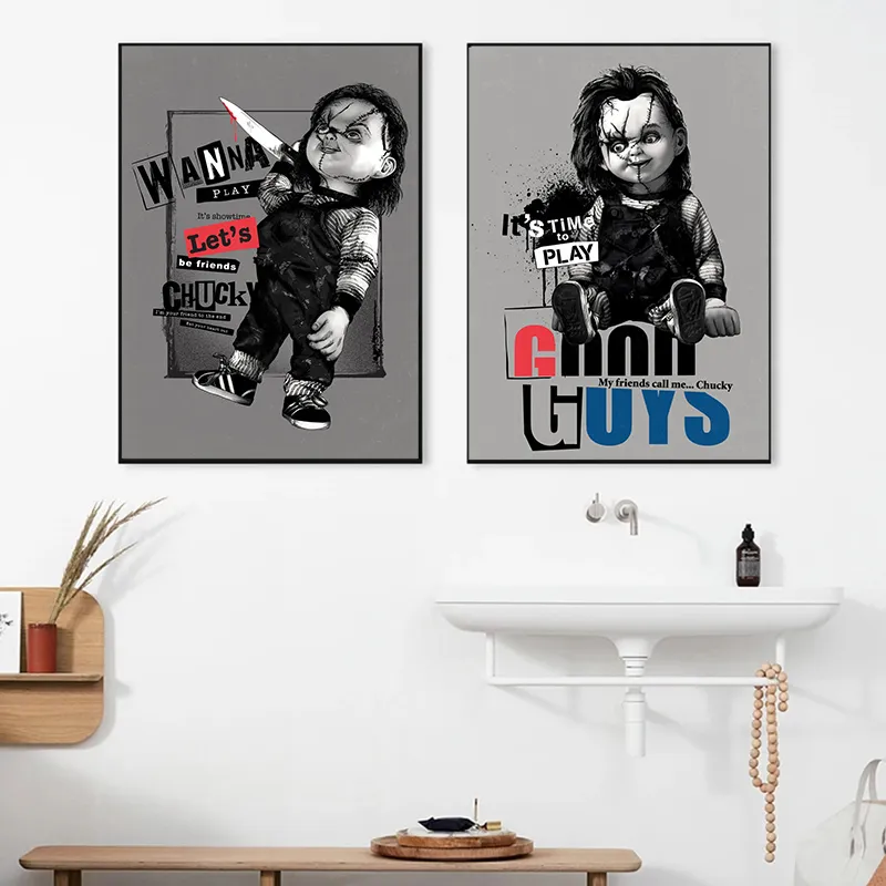 Wholesale Classic American Horror Movies Chucky Posters Canvas Painting ...