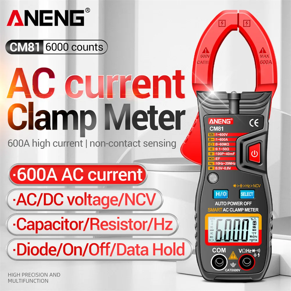 Pro Digital Clamp Multimeter: Accurate 6000 Counts, Auto-Ranging with ...