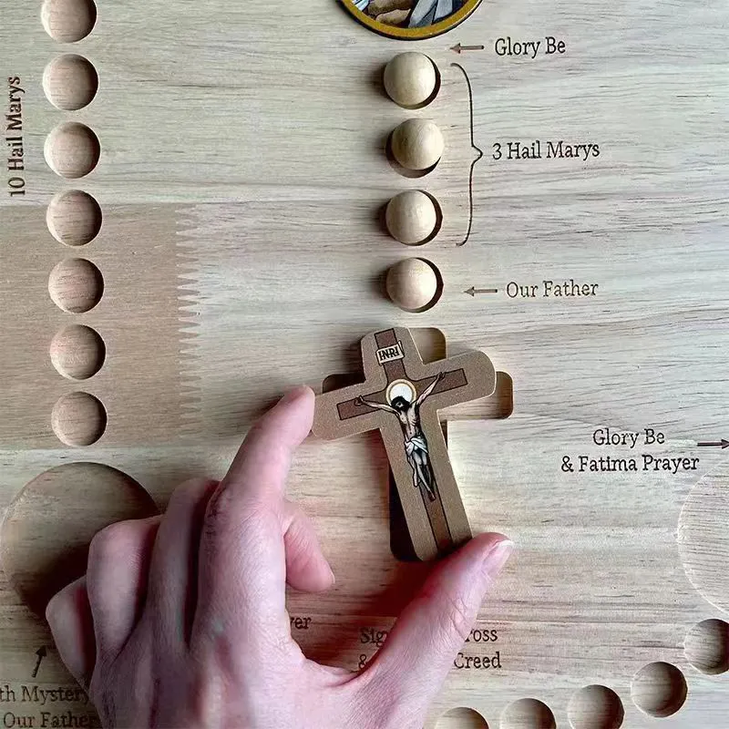 DHgate.com:Montessori Wooden Rosary Prayer Board Kit | Round Colorful ...