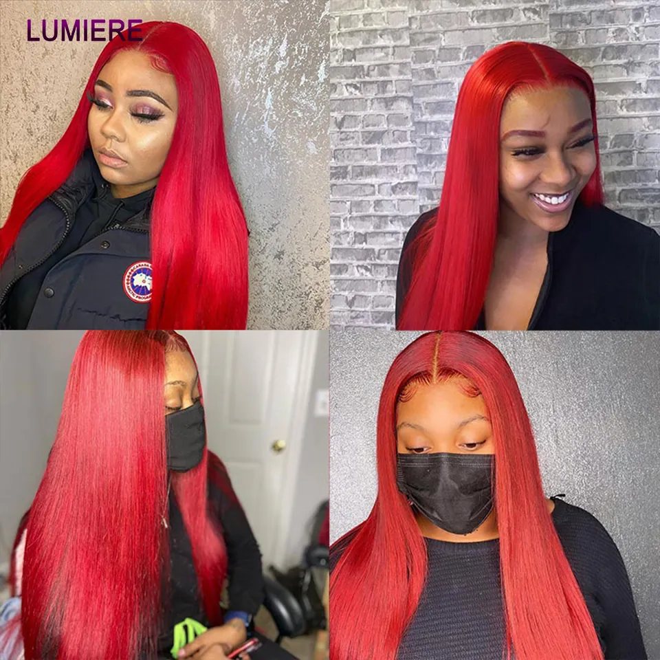 DHgate.com:Hot Red Ombre Bone Straight Bundles with HD Lace Frontal ...