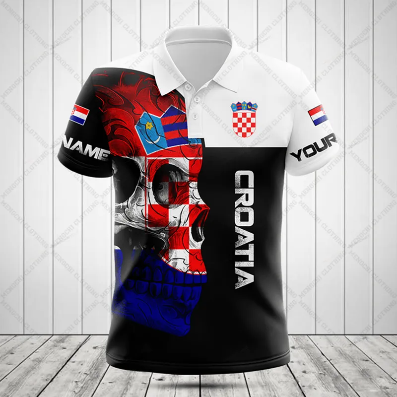 DHgate.com:Croatian Skull Print Polo Shirt | Summer Casual Loose Jersey ...