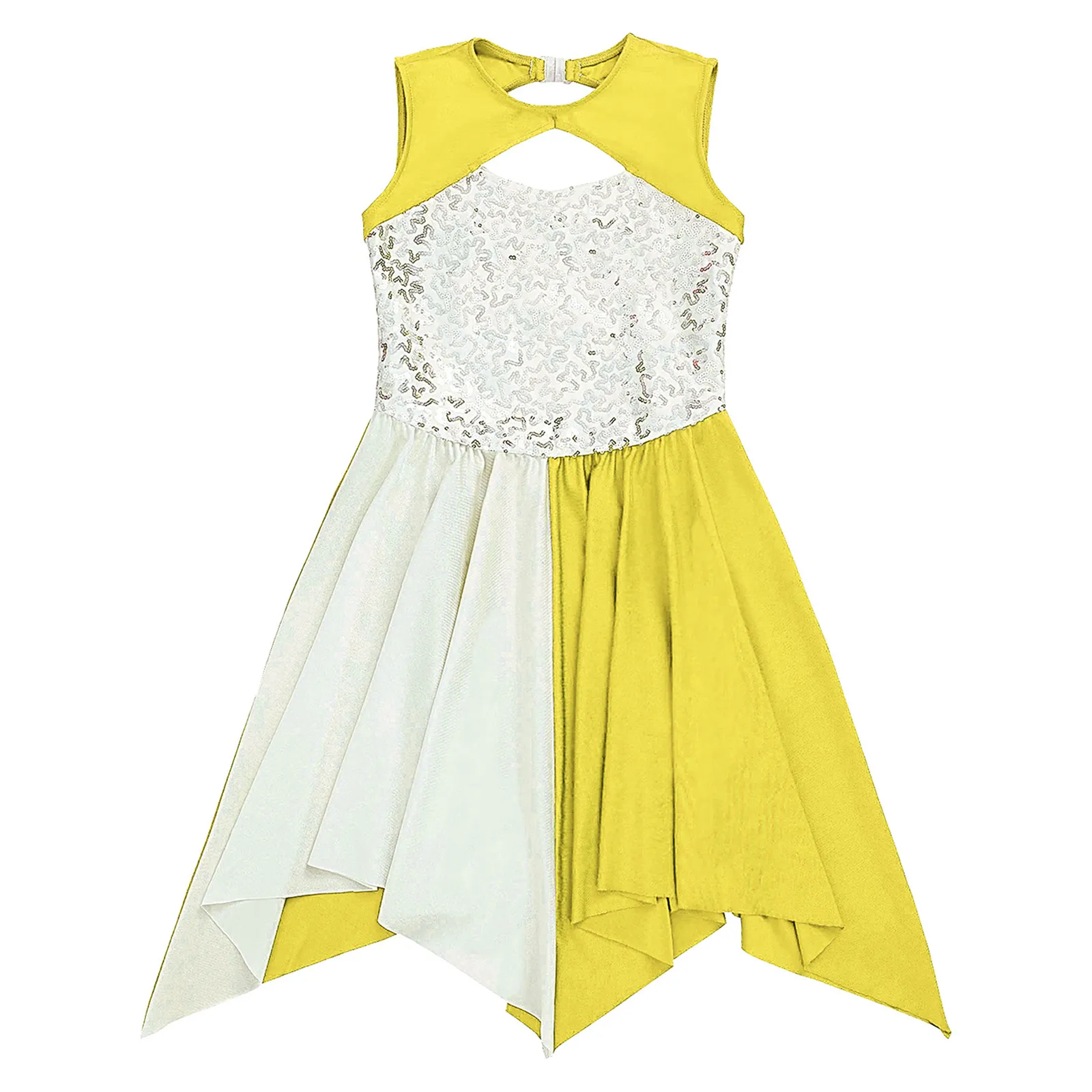 Kids Girls Lyrical Dance Dress, Sleeveless Lace Ballet Contemporary ...