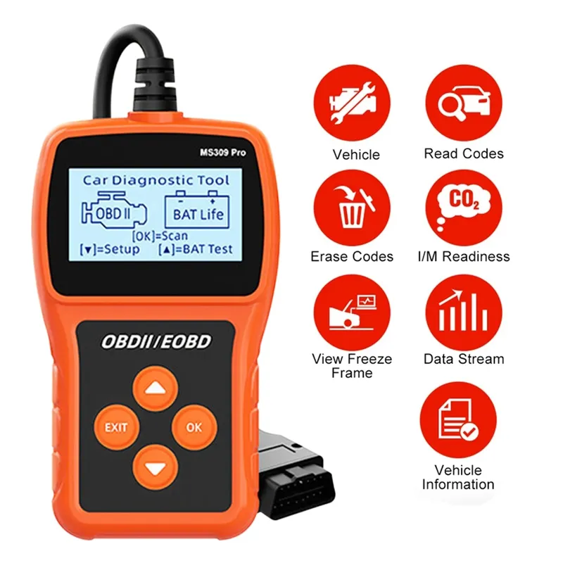 OBD2 Scanner Diagnostic Tool - MS309PRO Car Fault Code Reader, Engine ...