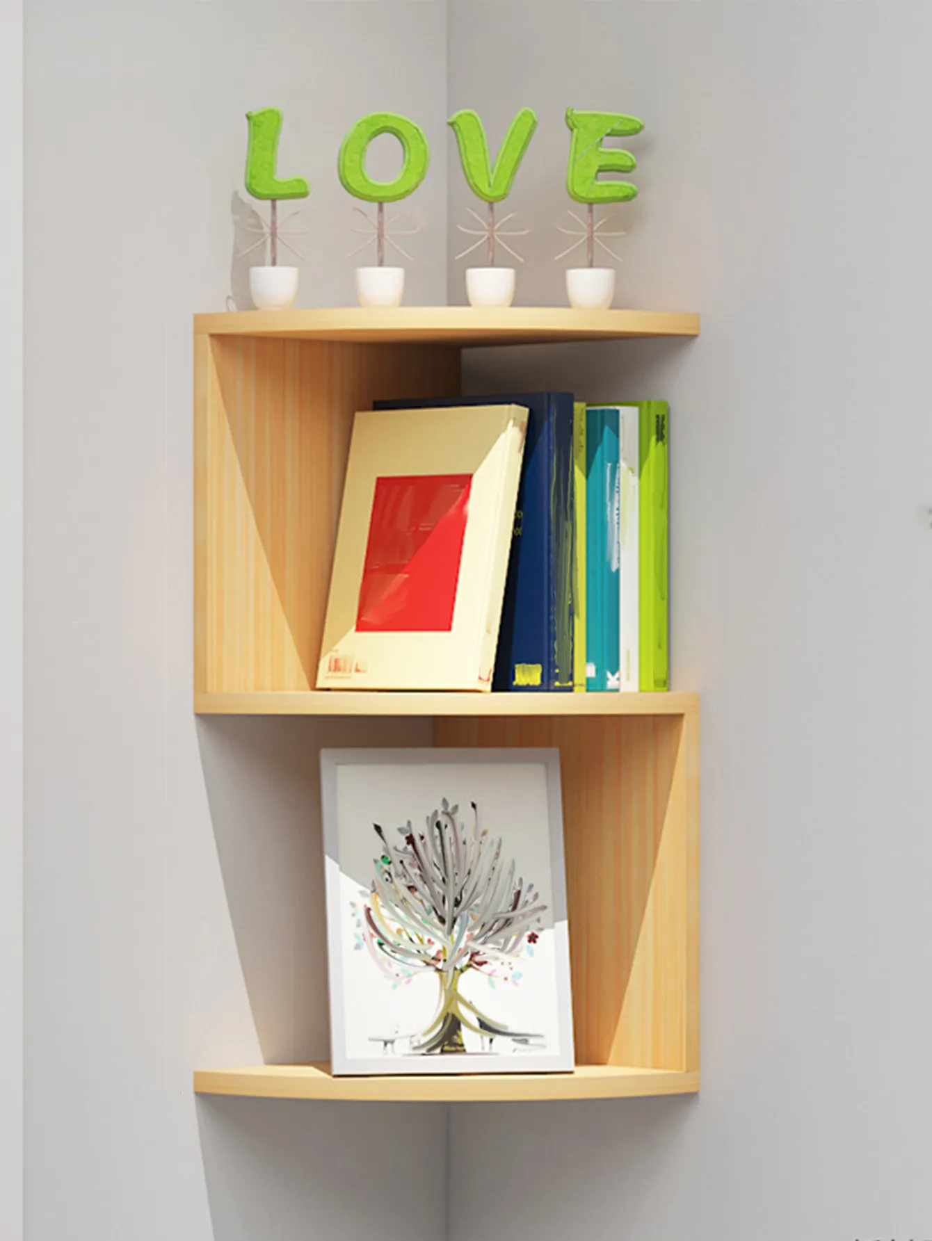 Corner Floating Bookshelf