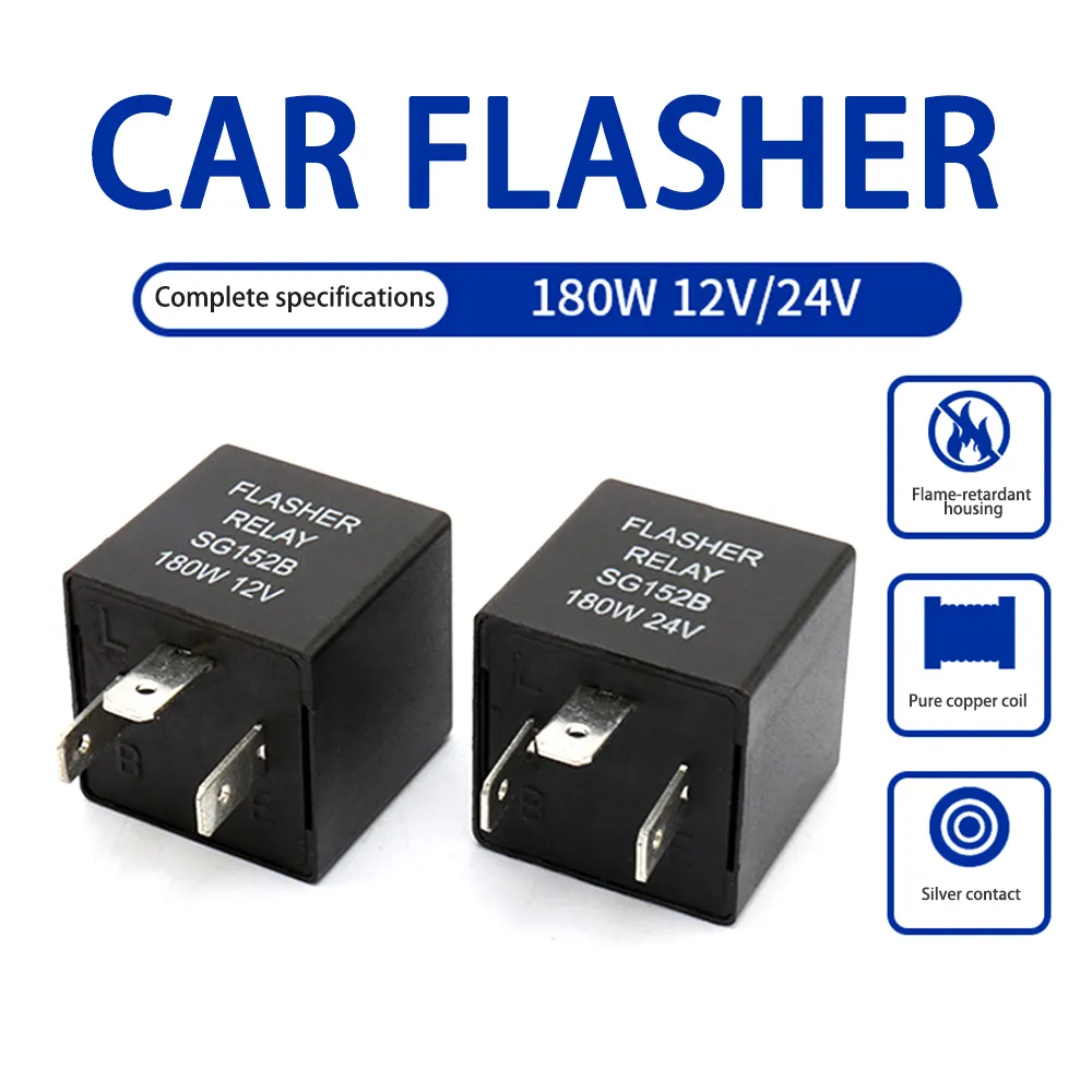 2-Pack SG152B 12V/24V Automotive Flashing Relay Module 3-Pin Normally ...