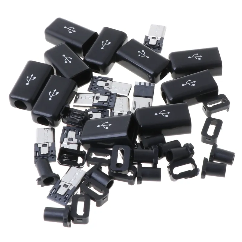 DHgate.com:10 Sets Micro USB Welding Type Male 4 Pin Plug Connector for ...