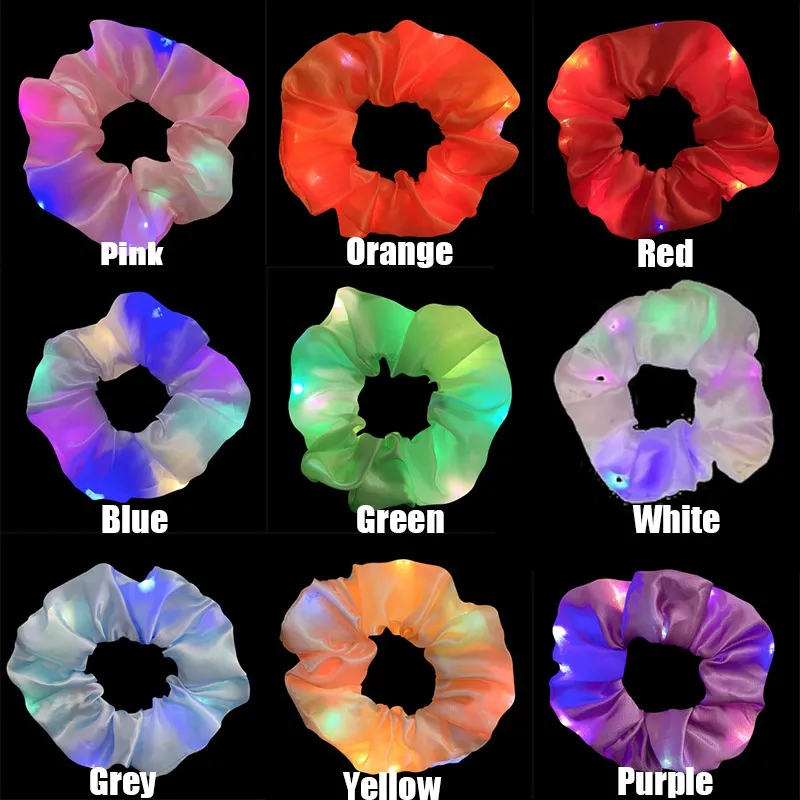 Glowing Girls' Scrunchies: Light Up Your Hairstyle with Colorful LED ...