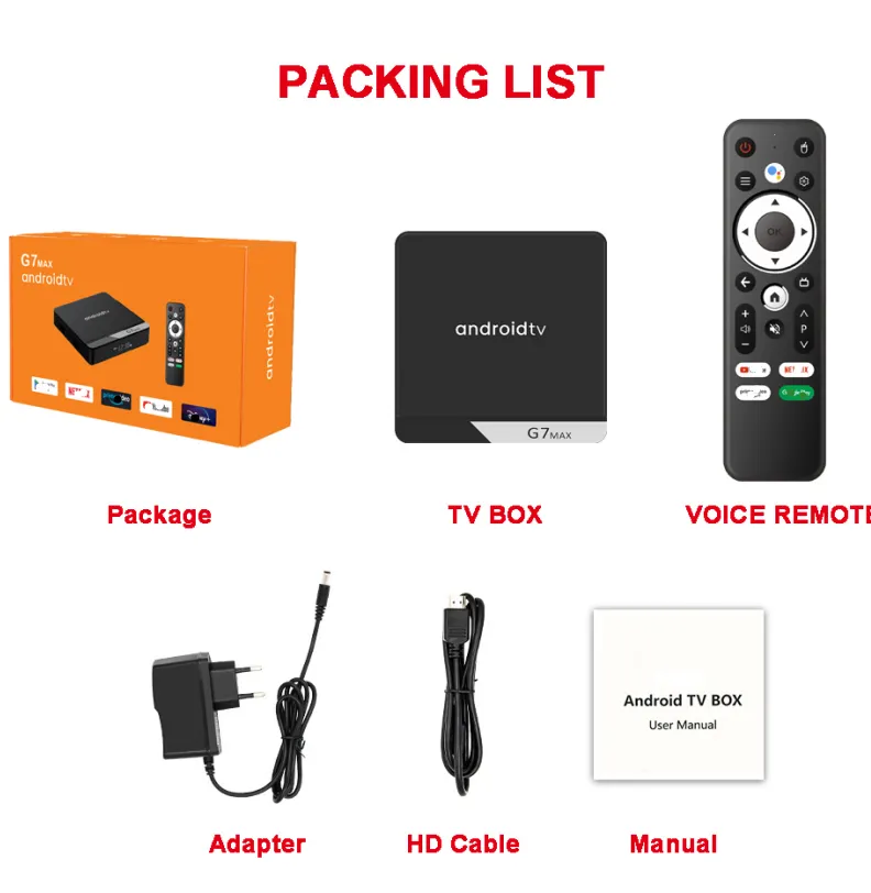 G7 MAX TV Box Android TV 11.0 4GB RAM 32GB ROM Media Player 4K HD ...