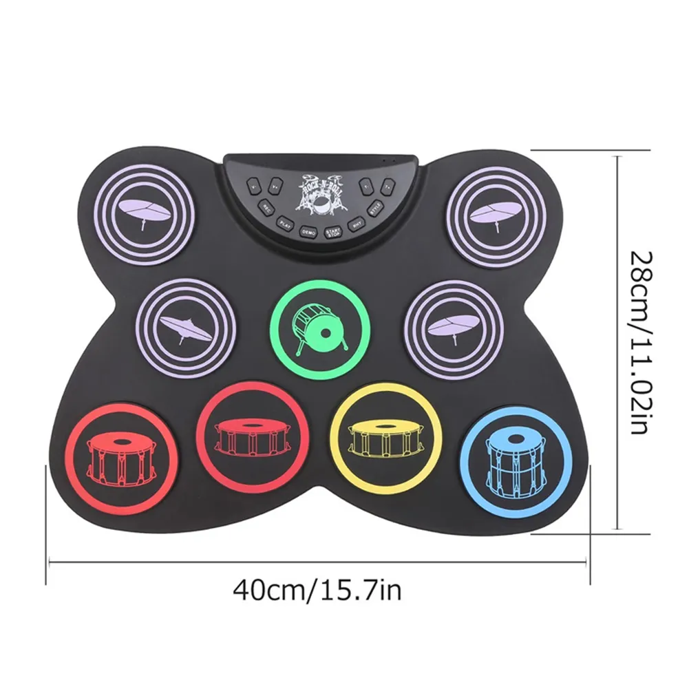 Electronic Drumsticks and Digital Drum Pads Set - Portable Roll Up Drum ...