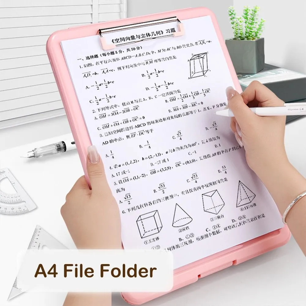Plastic Clipboard With Storage,A4 File Folder Writing Pad Portable Memo ...