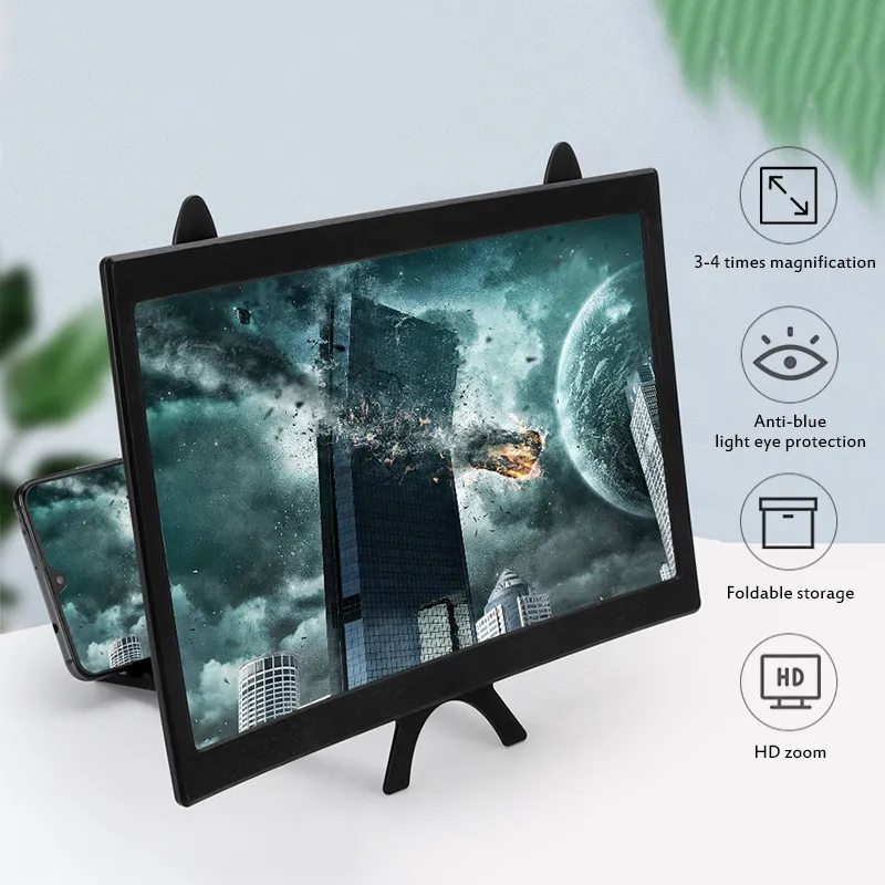 12 Inch Portable Folding Mobile Phone Screen Amplifier HD Curved Screen ...