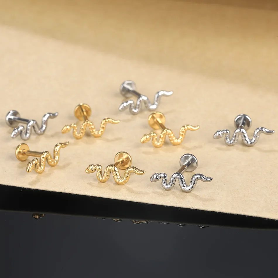 Titanium Internal Thread Ear Stud Labret Stud Lip Ring Cartilage Helix ...
