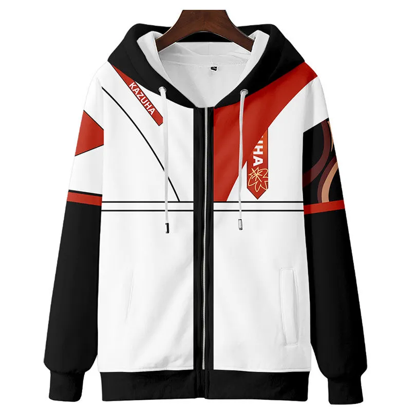 Kaedehara Kazuha Cosplay Hoodie: Sporty Harajuku Sweatshirt Jacket For ...