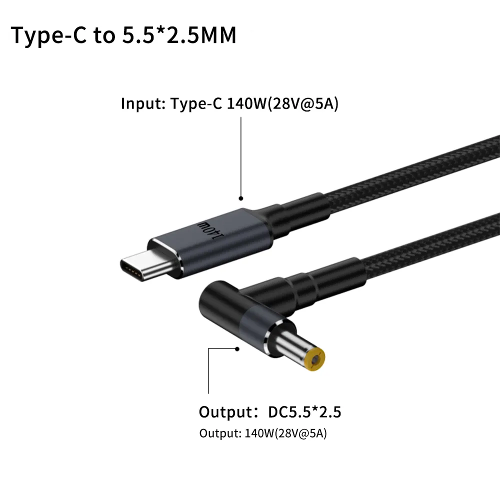 DHgate 1 8M Universal Laptop Charger Cable 140W USB Type C To DC 5
