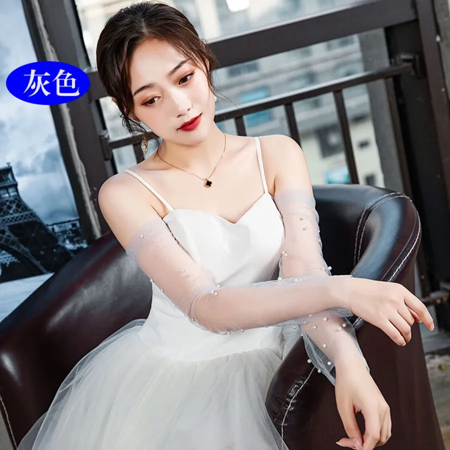 New Arrival Detachable Bridal Lace Sleeves Wedding Party Long Sleeves Arm Decor with Pearl ...