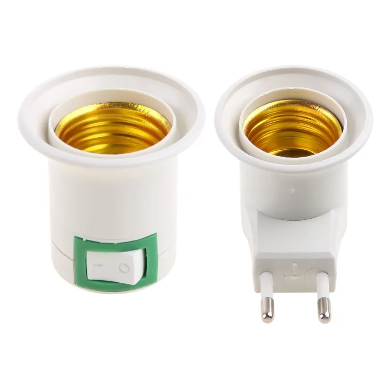 E Light Socket Adapter With Power Plug In Prong Outlet To Bulb For LED ...