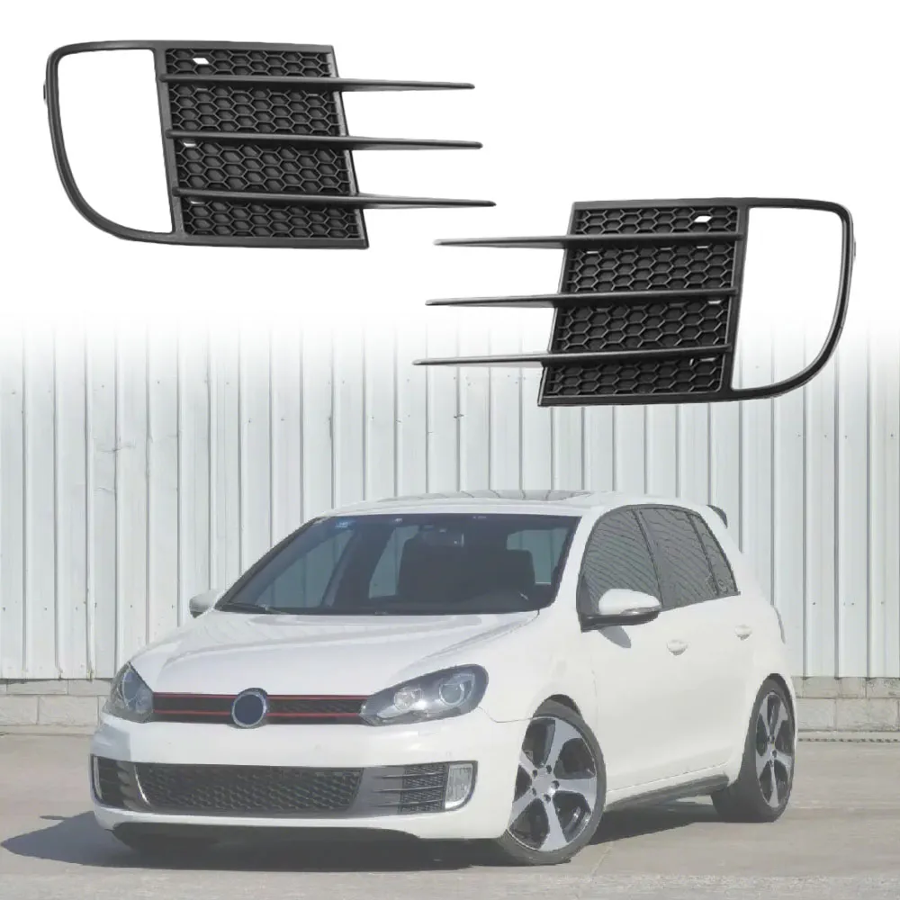 Black Front Bumper Side Fog Light Grilles For VW GTI Golf MK6 VI GTI ...