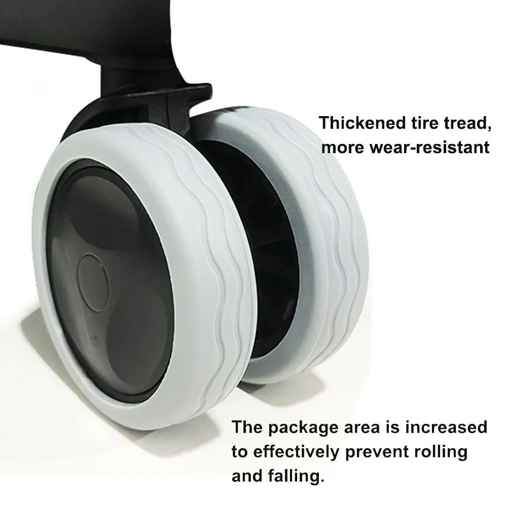 Silicone Luggage Caster Cups - Reduce Noise and Wear, Protect Floors ...