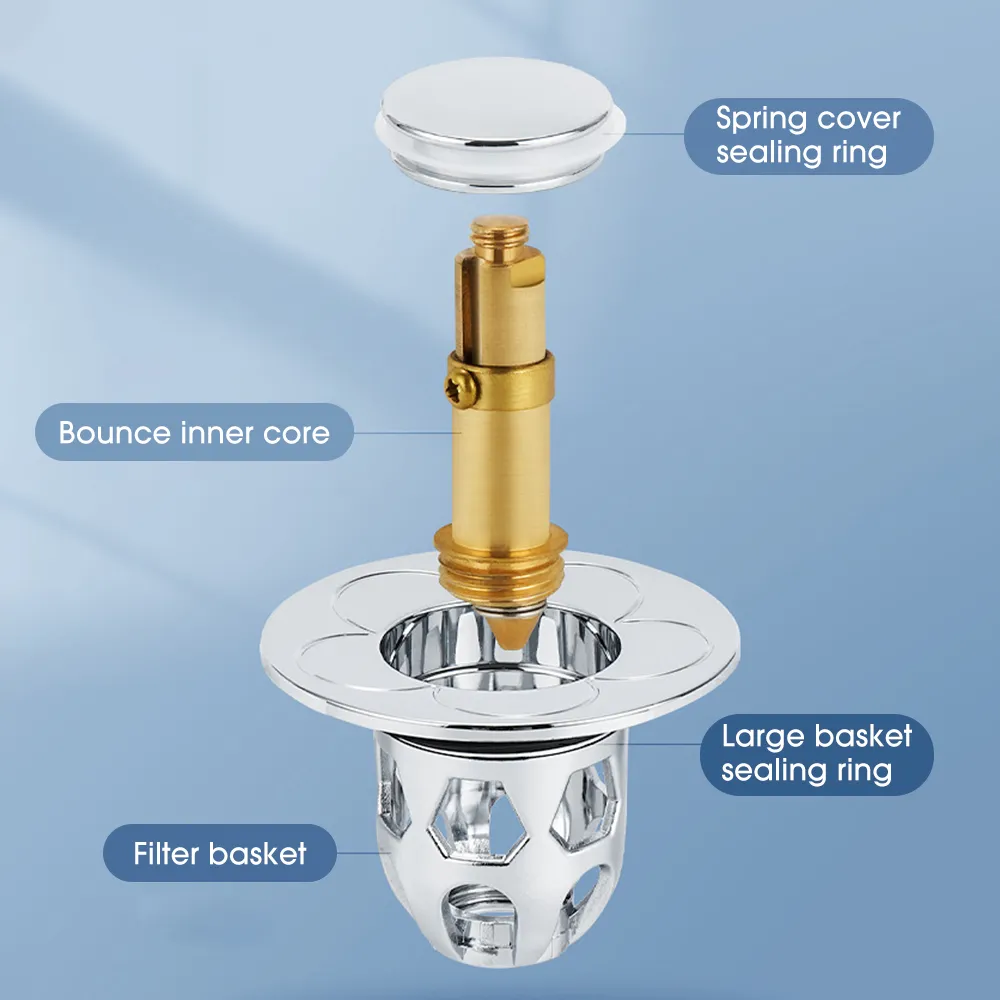 Universal Pop-Up Kitchen drainage basin Drain Spring Core with Bounce ...