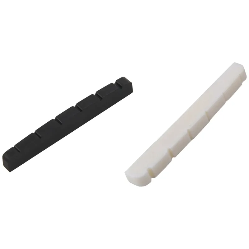 Premium Set of 6 Black Guitar Top Nuts and 1 Vintage Cattle Bone Six ...