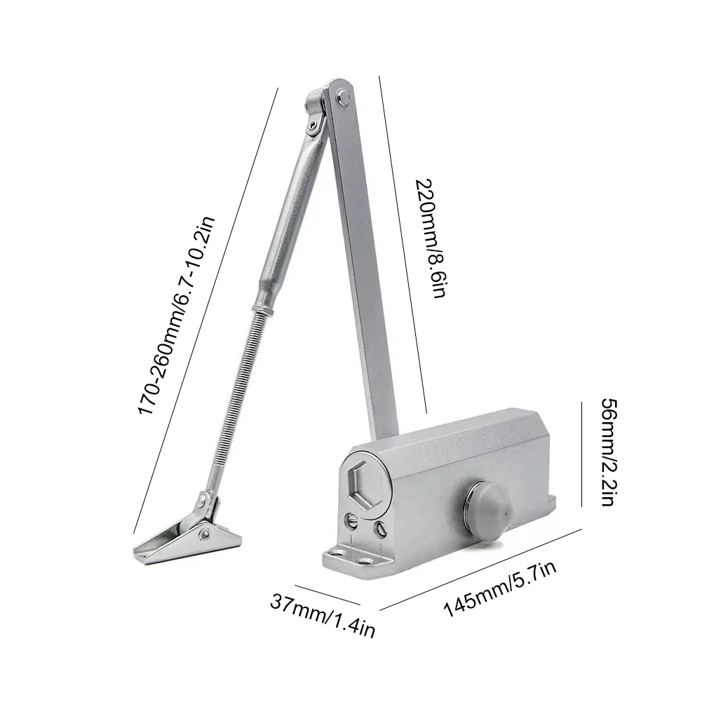 Concealed Door Closer, 25-85KG Adjustable Hydraulic Door Closer, Metal ...