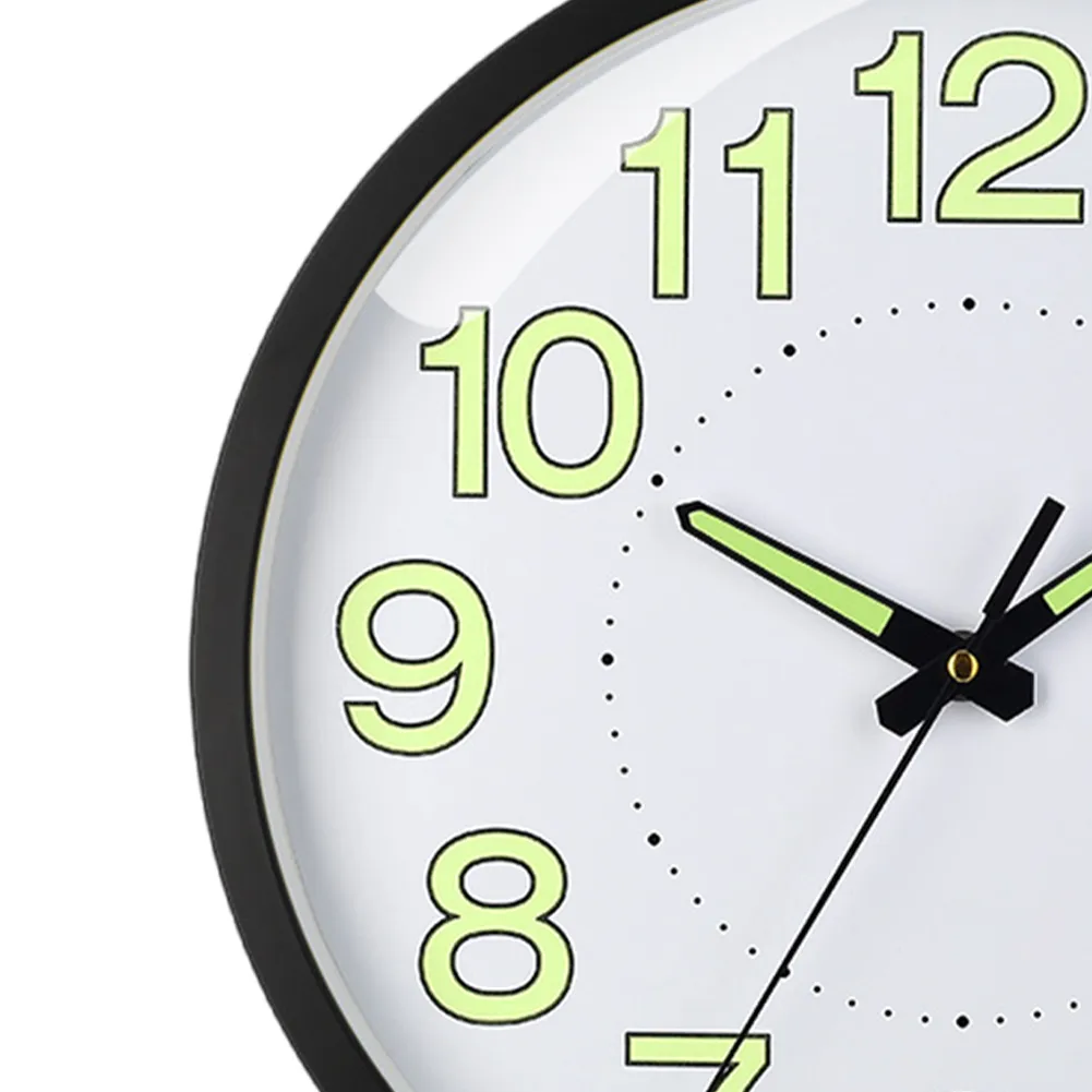 12 Inch Round Glow In The Dark Wall Clock Silent Quartz, Energy ...
