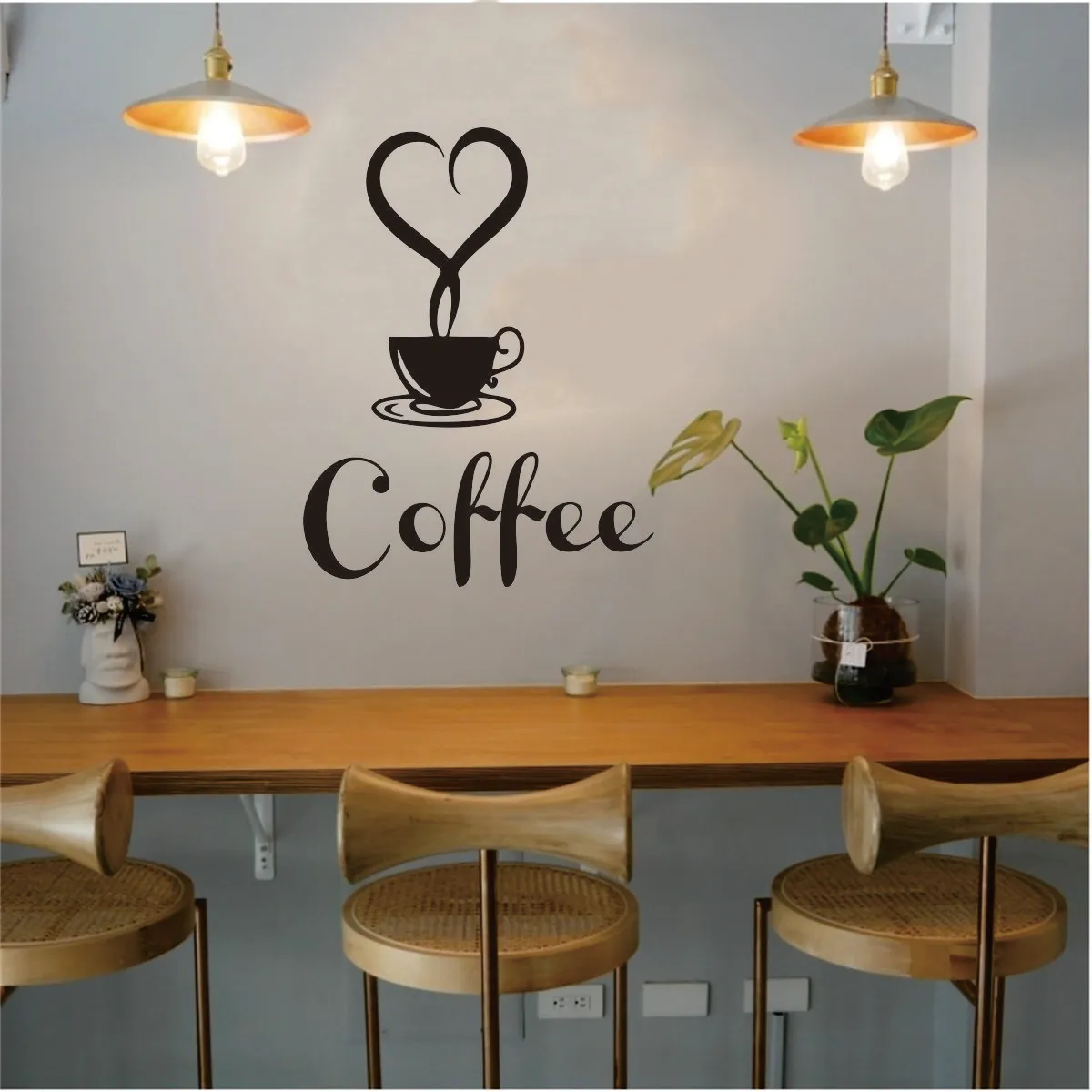 DHgate.com:Coffee Cup Wall Sticker - Removable Vinyl Decal for Home ...