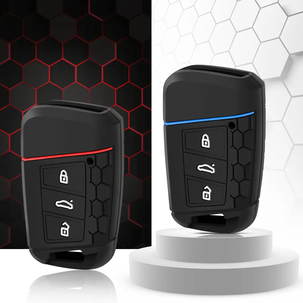 Silicone key holder shell case for Skoda Superb A7 Karoq VW Passat B8 ...