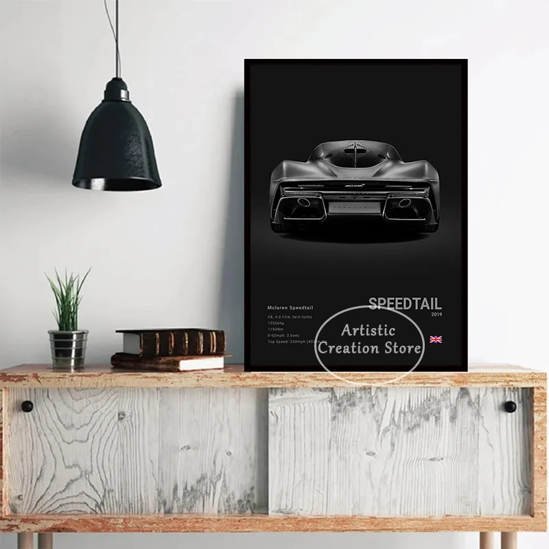 Minimalist Super Mclaren P1 GTR Race Car Canvas Wall Art For Home Art ...