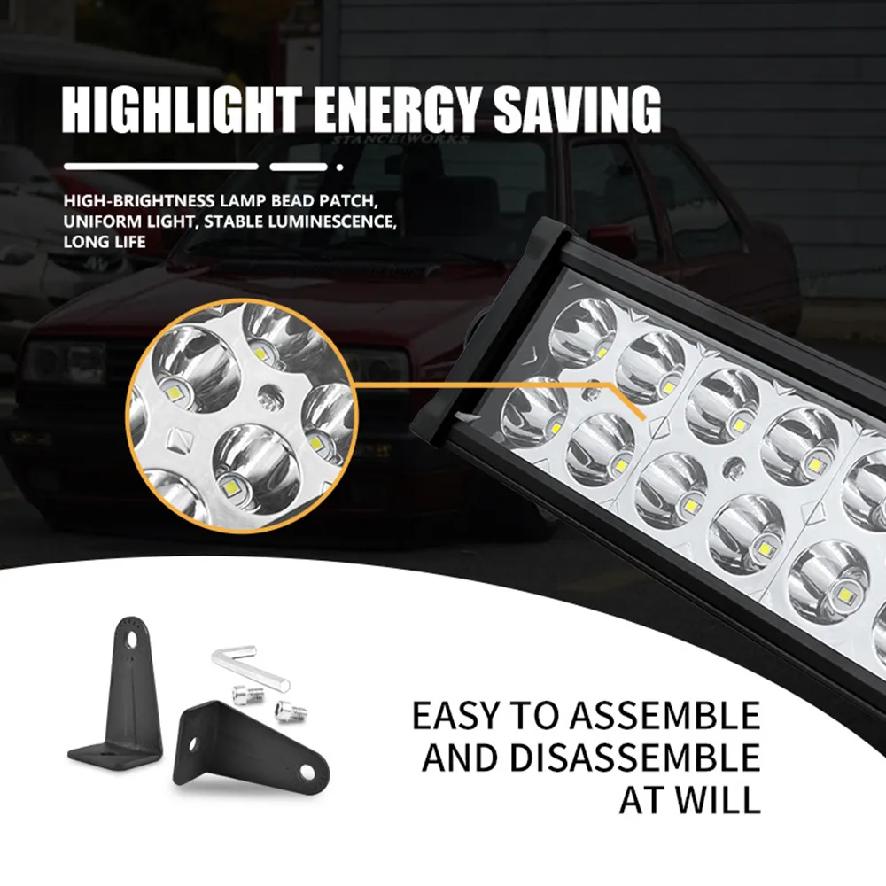 Curved LED Light Bar: Ultimate 120W-300W Dual Row Off-Road Driving ...