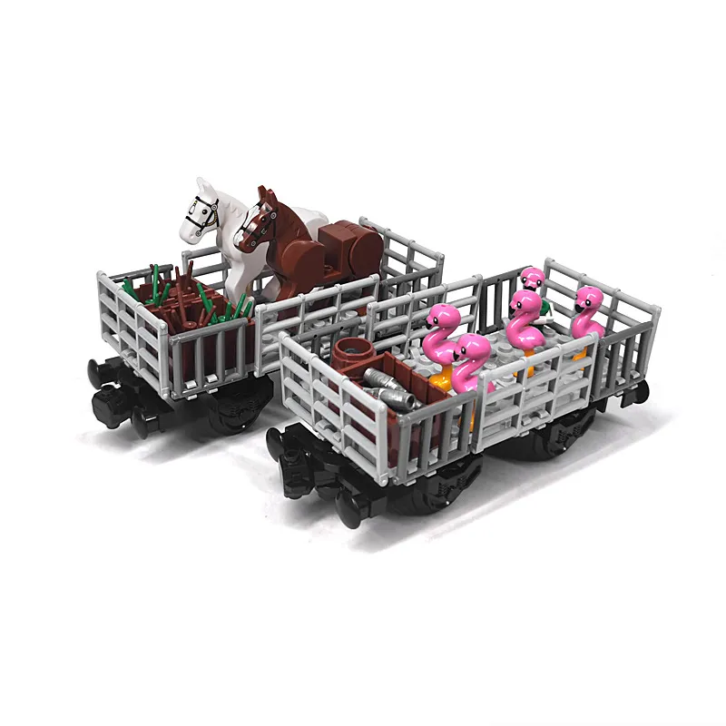 MOC rail train set - City Train with Farm Animal Farm Sheep, Horse ...