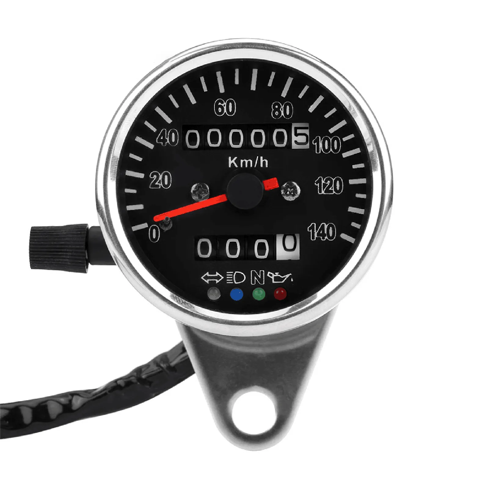 Retro Cafe Racer Mechanical speedometer online with LED Indicator ...