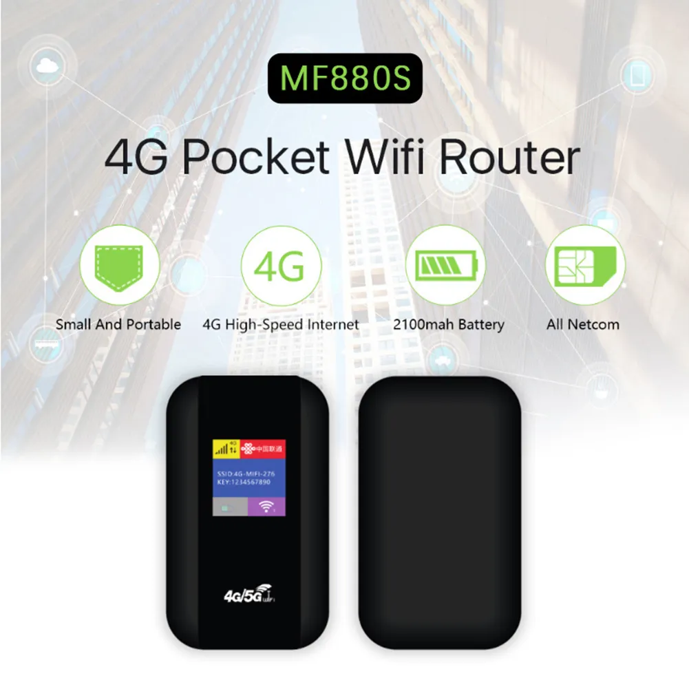 Portable 4G LTE MiFi Router: 2100mAh Pocket WiFi Modem with SIM Slot ...