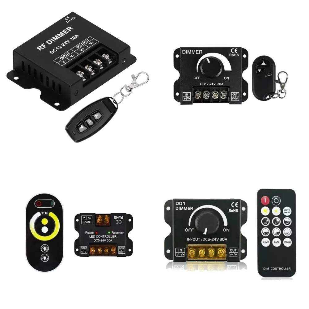 12V 24V LED Dimmer Switch: Adjustable Voltage Regulator With Remote ...
