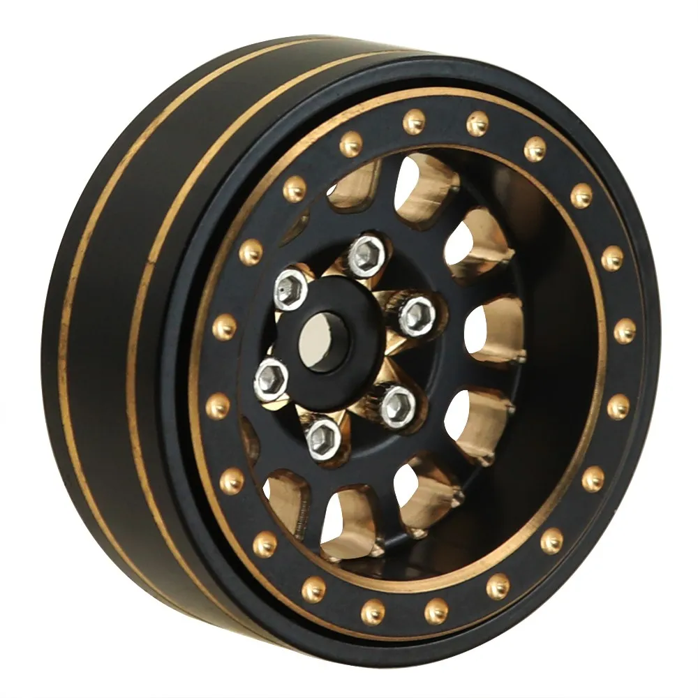 2024 42g Beadlock Wheel Rims: 1.1 Black Coated Brass for 1/24 & 1/18 RC Crawler Cars from Dhgate ...