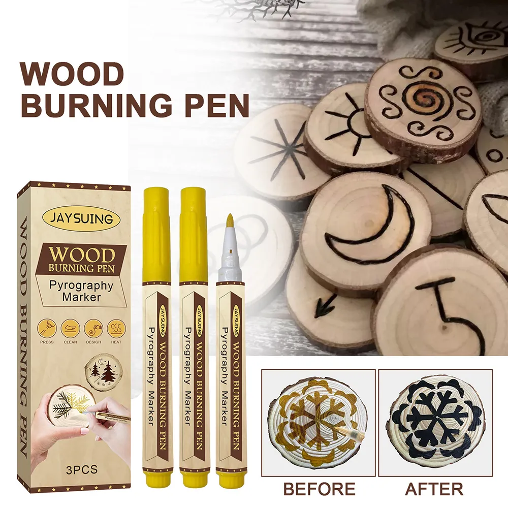 Wood Burning Marks Pen Set: High Quality Non-Leak Paint Pens for ...