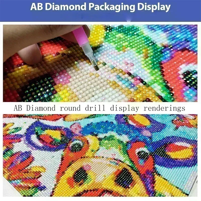 5D Diamond Art Kit: AB Diamond Cross Stitch Holy Angel Rhinestone ...
