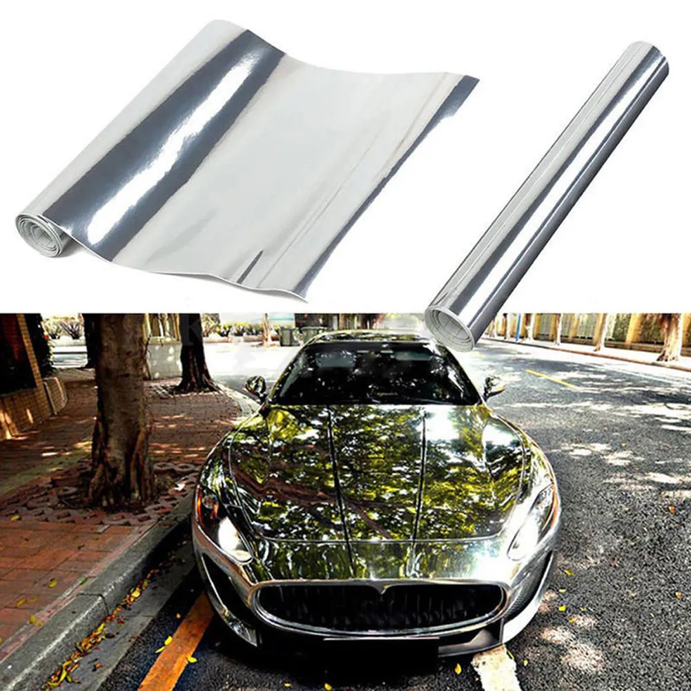 Silver Chrome Vinyl automotive wrap near me Decal...